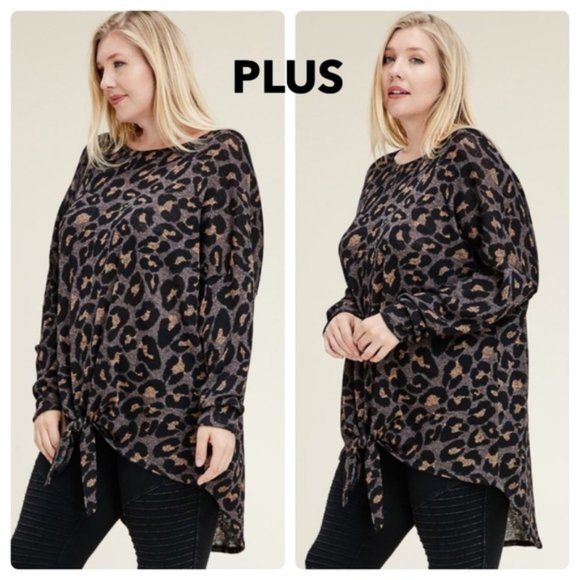 Sweaters | Plus Size Leopard Print Top | Poshmark